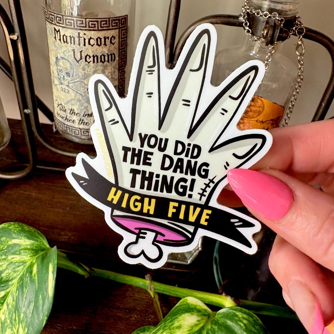 High Five Horror Sticker: Halloween Affirmation, Water Resistant Vinyl ...