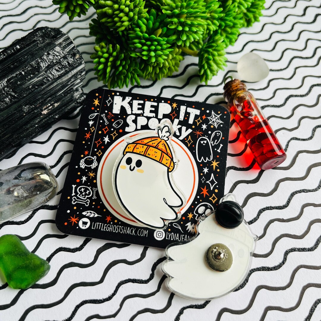 Fall Ghostie Acrylic Plastic Lapel Pin/ Broach - Etsy