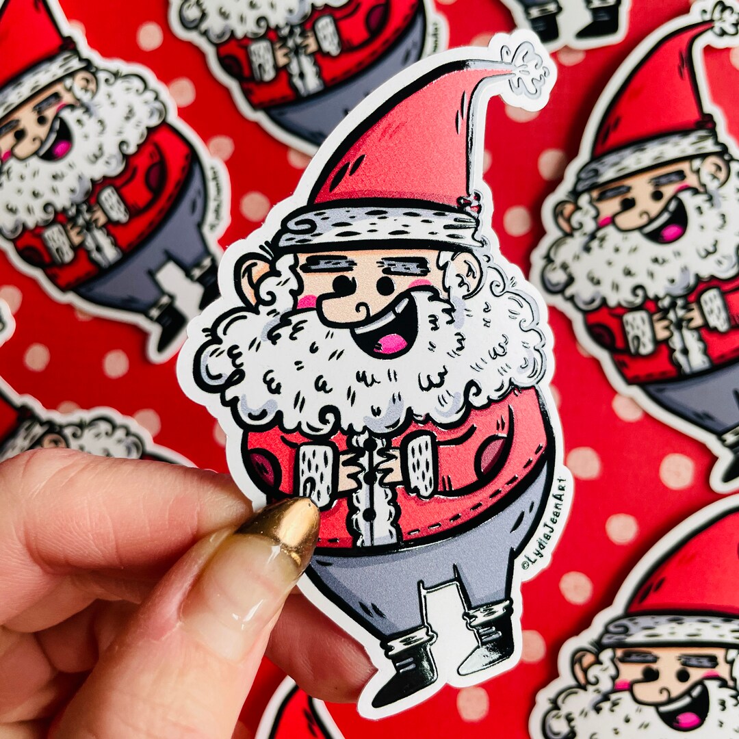 Santa Sticker- Super Cute Holiday Decal | Christmas Holiday Vinyl ...