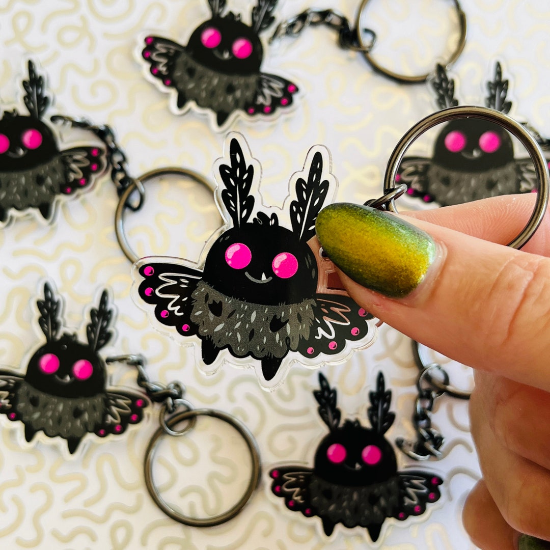Mothman Keychain, Mothman Charm, Mothman Keyring, Mothman Bag Charm ...