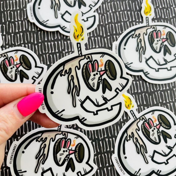 Skull Friends Vinyl Sticker Skeleton Sticker Halloween - Etsy