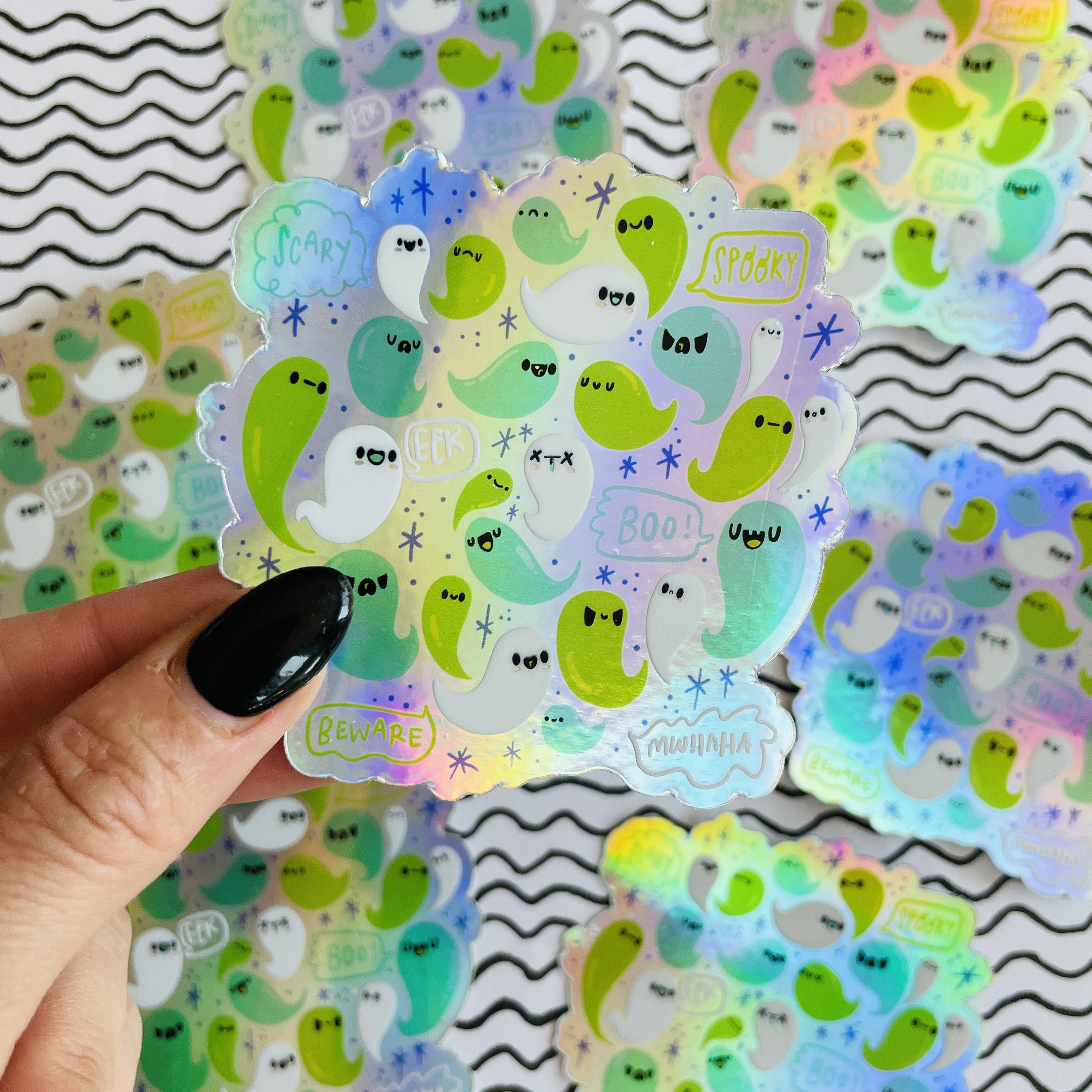 Spooky Ghosties Vinyl Sticker Ghost Sticker Halloween | Etsy