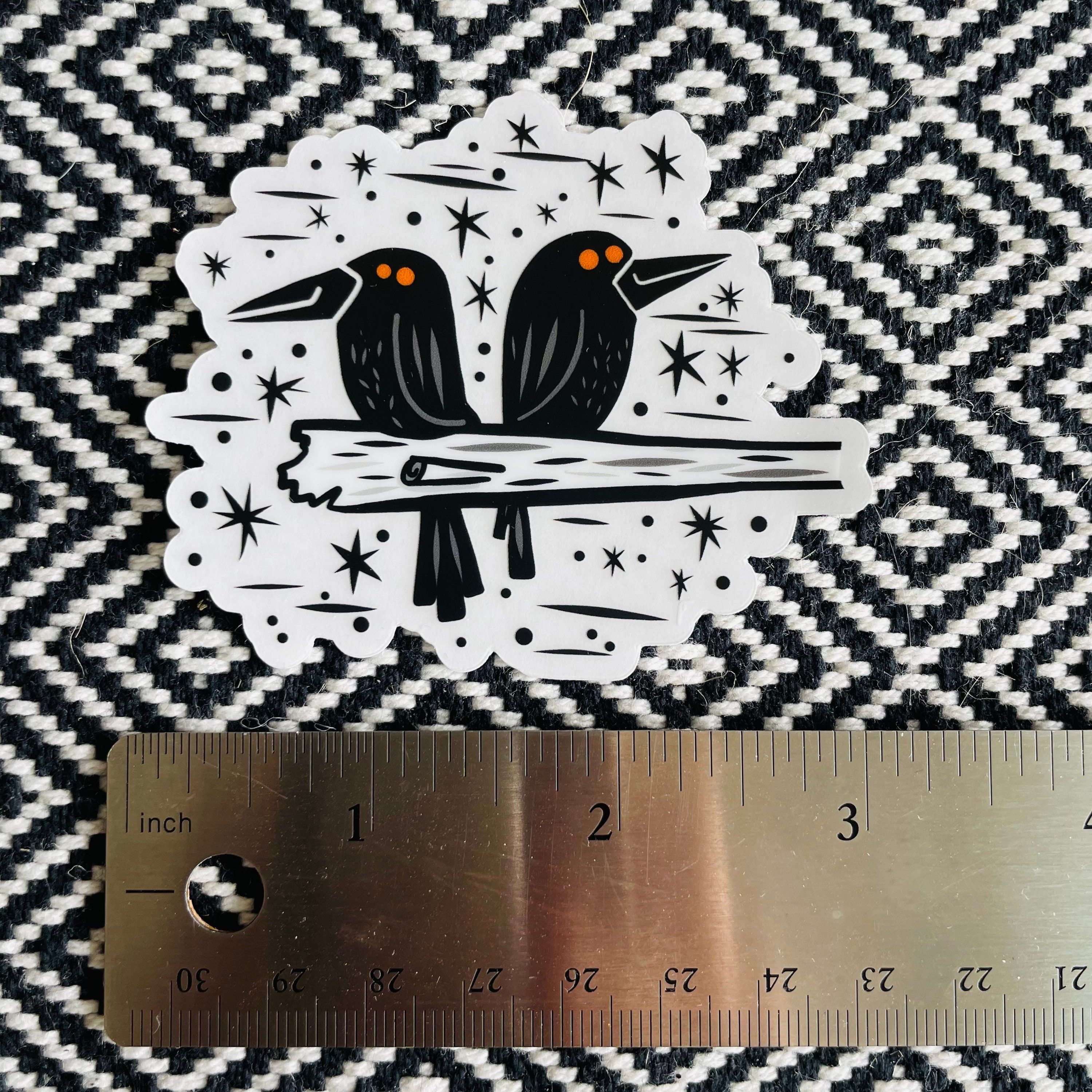 Crow Vinyl Sticker Crow Sticker Crow Decal Crow Art | Etsy