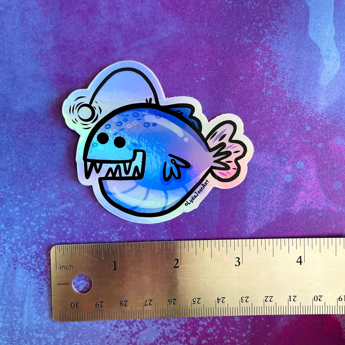 Anglerfish Vinyl Sticker Anglerfish Sticker Fish Sticker - Etsy