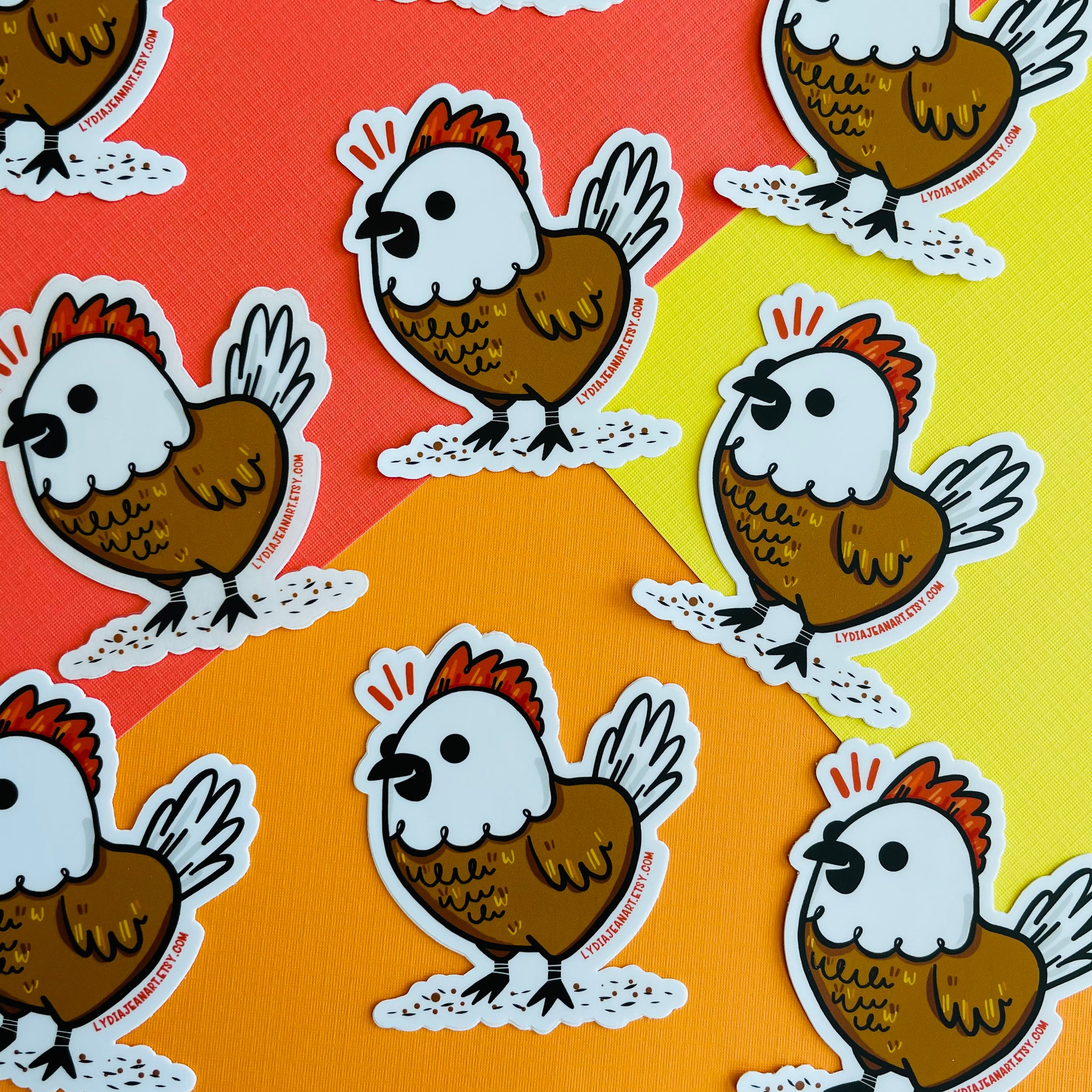 Chicken Vinyl Sticker Rooster Sticker Party Favors chicken | Etsy