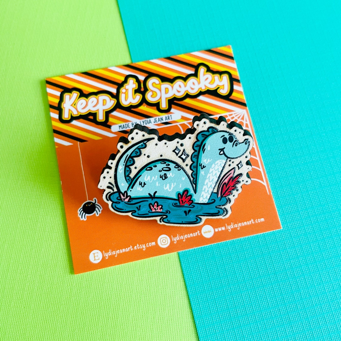 Wooden Nessie Lapel Pin - Etsy