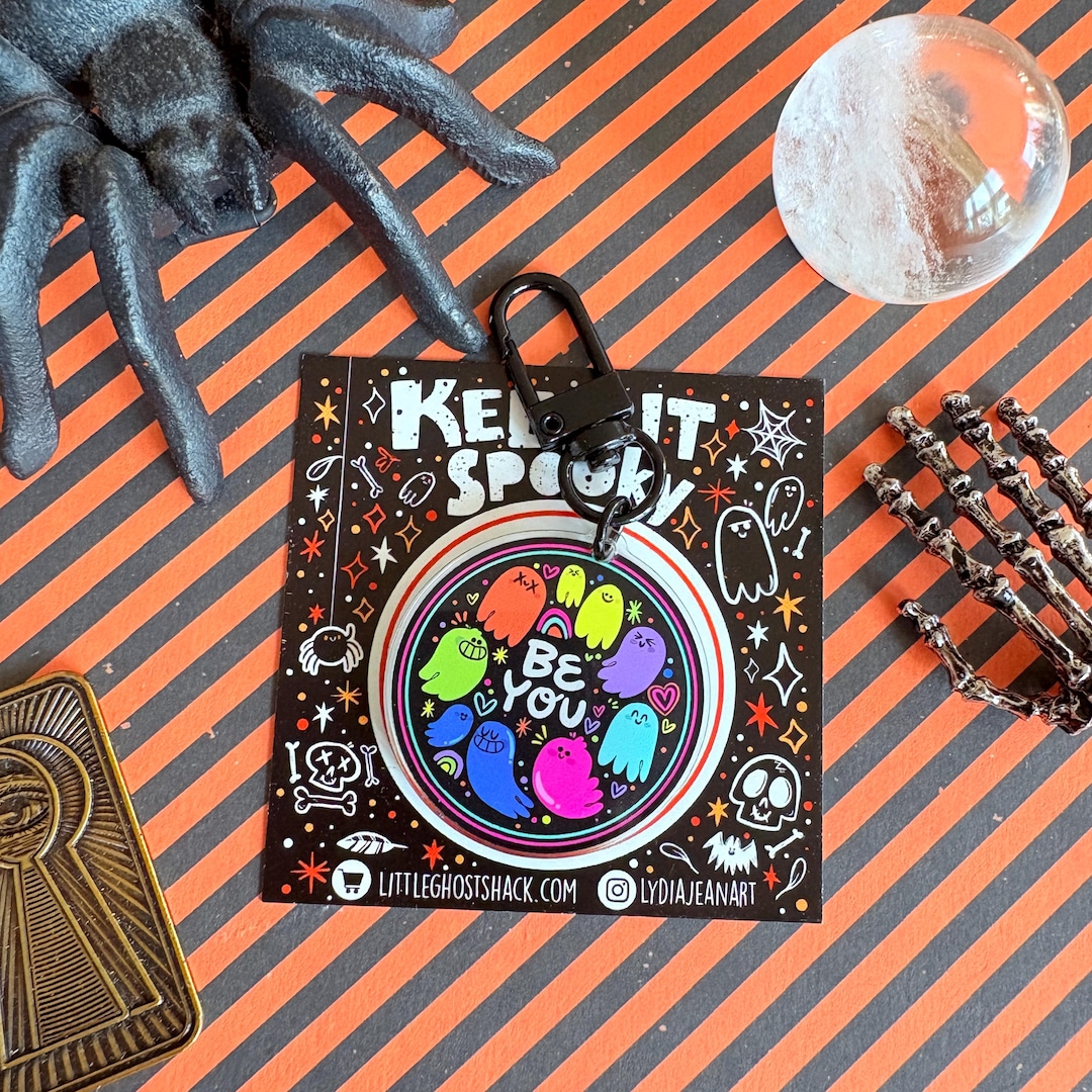 Be You Pride Ghosts Bag Charm: Rainbow Ghost Keychain - Original Art by ...