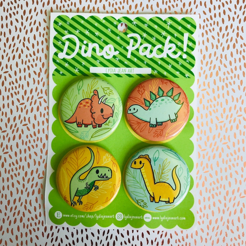 Dinosaur Pin Set | Dinosaur Birthday | Dinosaur Party | Dinosaur Party ...