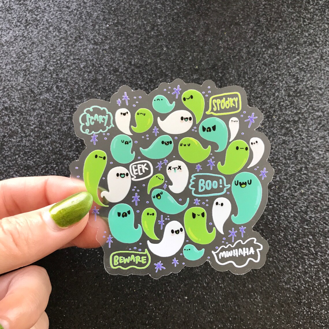 Spooky Ghosties Vinyl Sticker Ghost Sticker Halloween - Etsy
