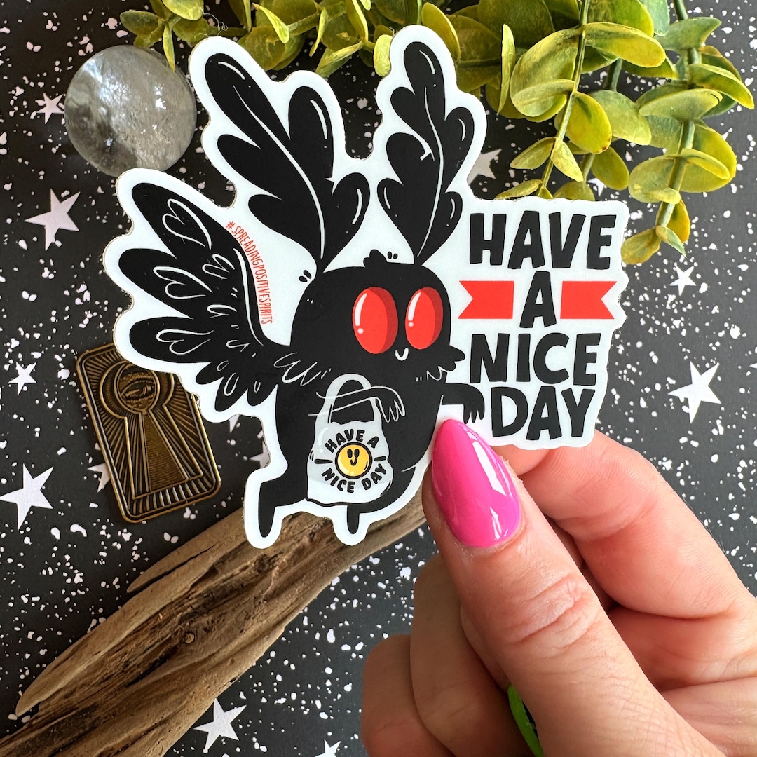 Mothman Sticker: Motivational Cryptid Art - Halloween Vinyl Decal - Etsy
