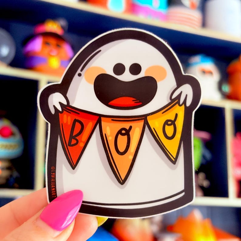 Boo Sticker | Halloween Sticker | Cute Ghost Sticker | Halloween Ghost ...