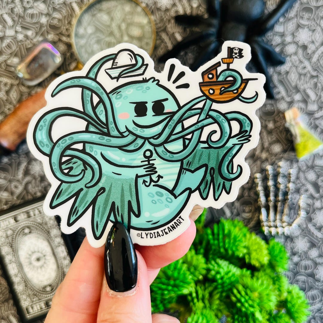 Cthulhu Vinyl Sticker | Cthulhu Sticker | Cryptid Sticker | Cthulhu Art ...