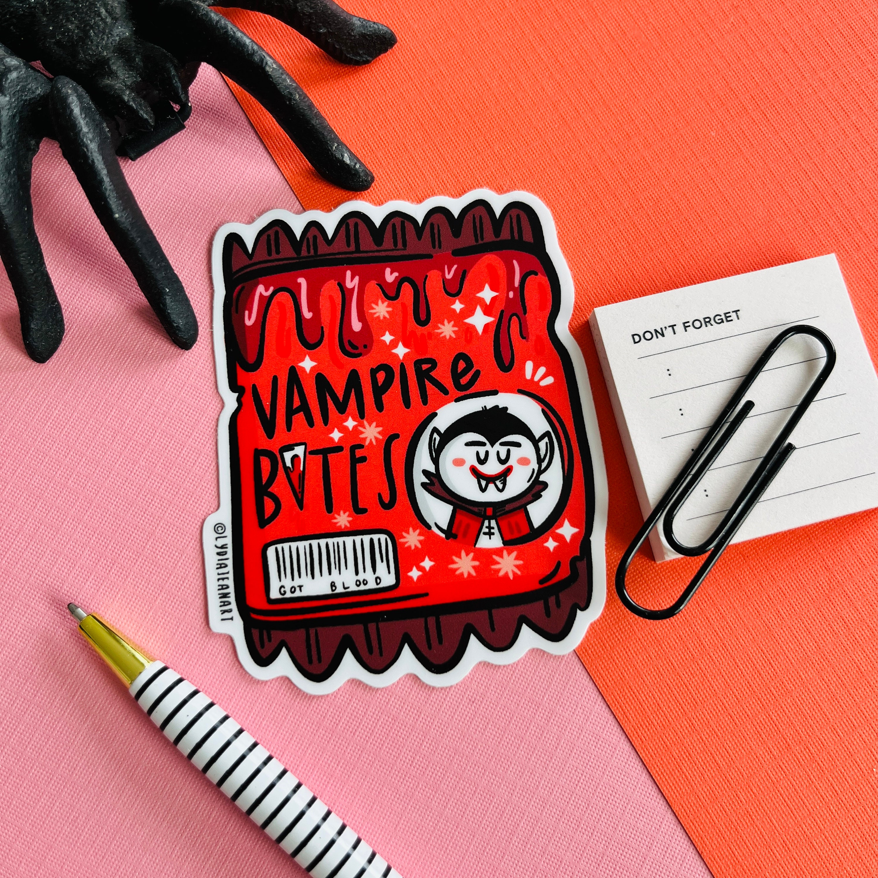 Vampire Bites Kawaii Spooky Snack Vinyl Sticker | Snack Machine Vinyl ...