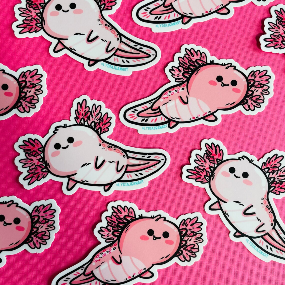 Axolotl Vinyl Sticker Axolotl Sticker Cute Sticker - Etsy