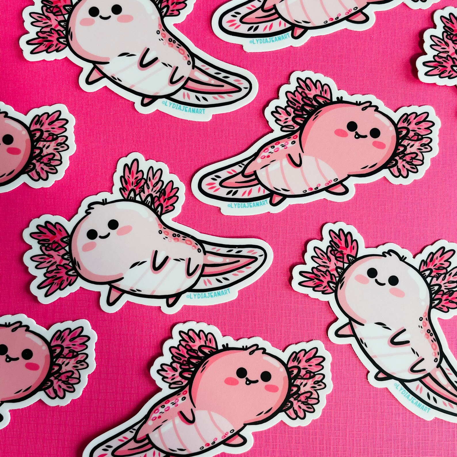 Axolotl Vinyl Sticker Axolotl Sticker Cute Sticker - Etsy