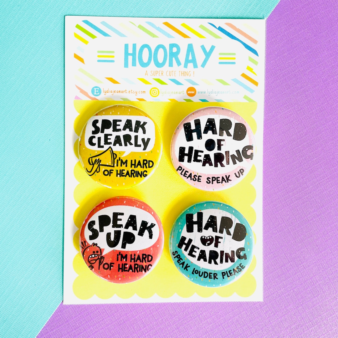 Hearing Aid Buttons | Hearing Impaired Pin | Hearing Impaired Alert ...