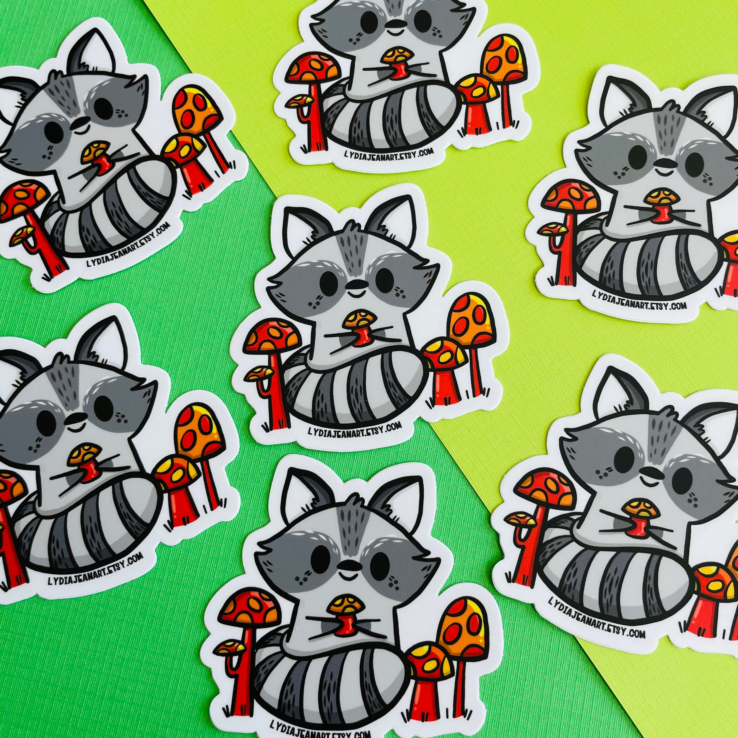 Raccoon Vinyl Sticker Raccoon Sticker Raccoon Decal - Etsy