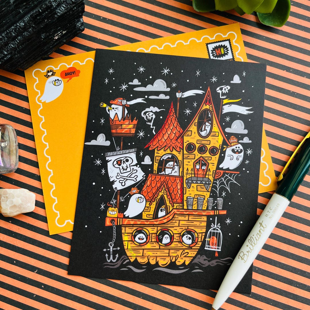 Ghost Ship Postcards (4 Pk) | Halloween Postcard Pack | Pen Pal ...