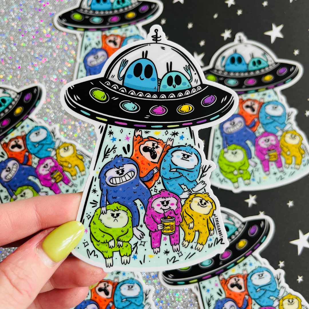 Ufos 3 Bigfoot Vinyl Sticker UFO Sticker Alien Sticker Ufo Sticker - Etsy