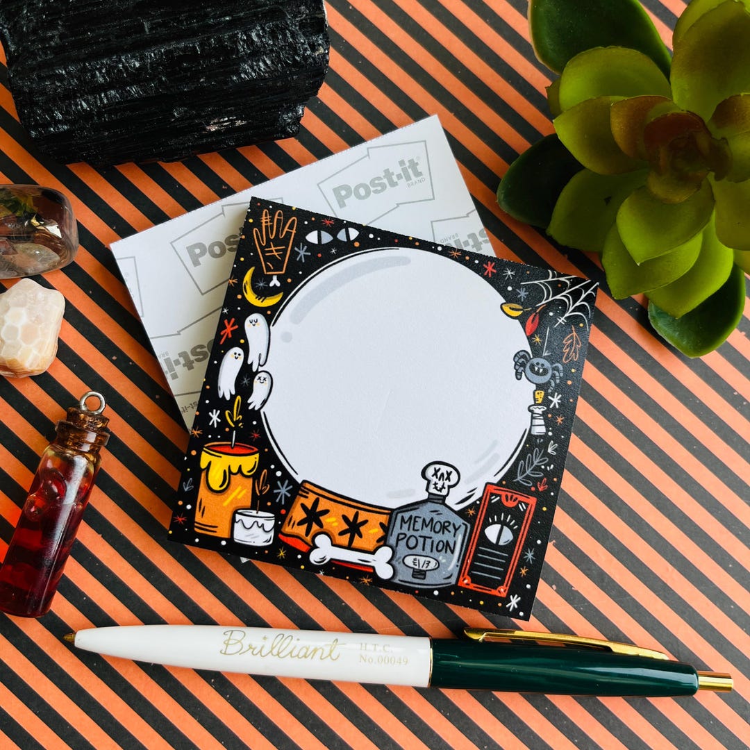 Witchy Sticky Notepad | Halloween Sticky Notes | Halloween Stationery ...