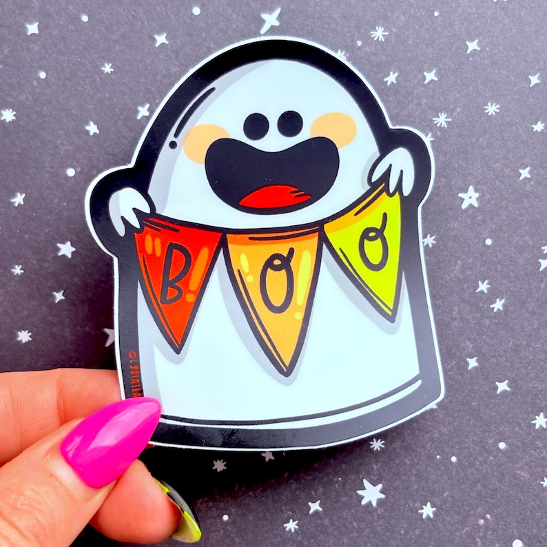 Boo Sticker | Halloween Sticker | Cute Ghost Sticker | Halloween Ghost ...