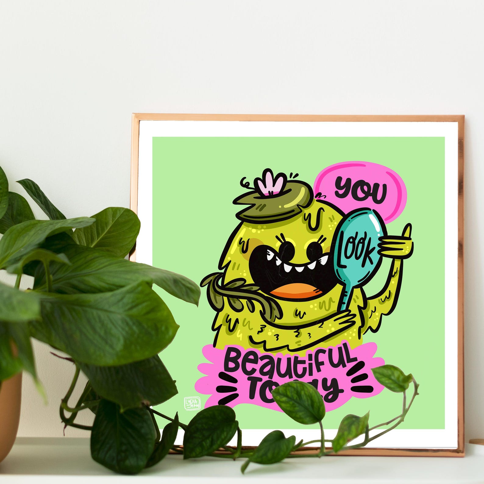 SWAMP CREATURE AFFIRMATION Art Print | Swamp Monster Art Print for ...