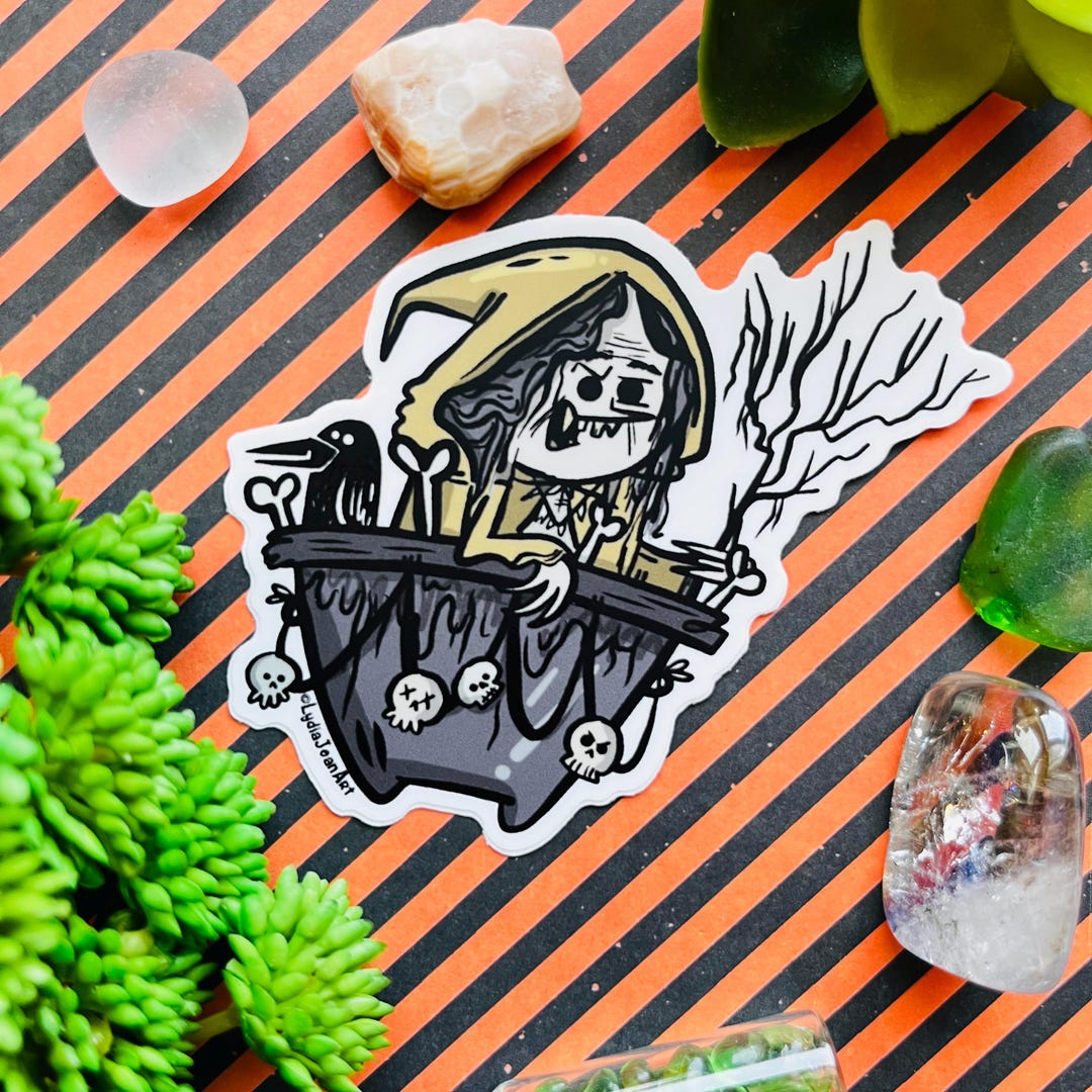 Baba Yaga Vinyl Sticker | Baba Yaga Sticker | Witch Sticker Decal ...