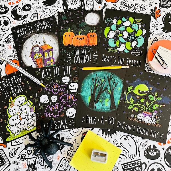 Halloween Postcard - Etsy