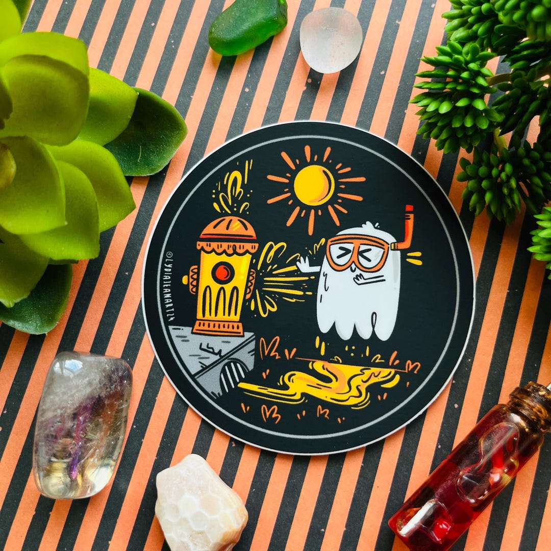 Hydrant Ghostie Vinyl Sticker - Etsy