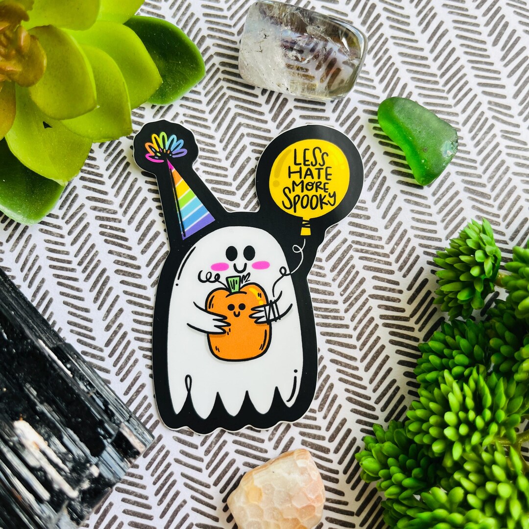 Less Hate More Spooky Ghost Vinyl Aufkleber - Etsy.de
