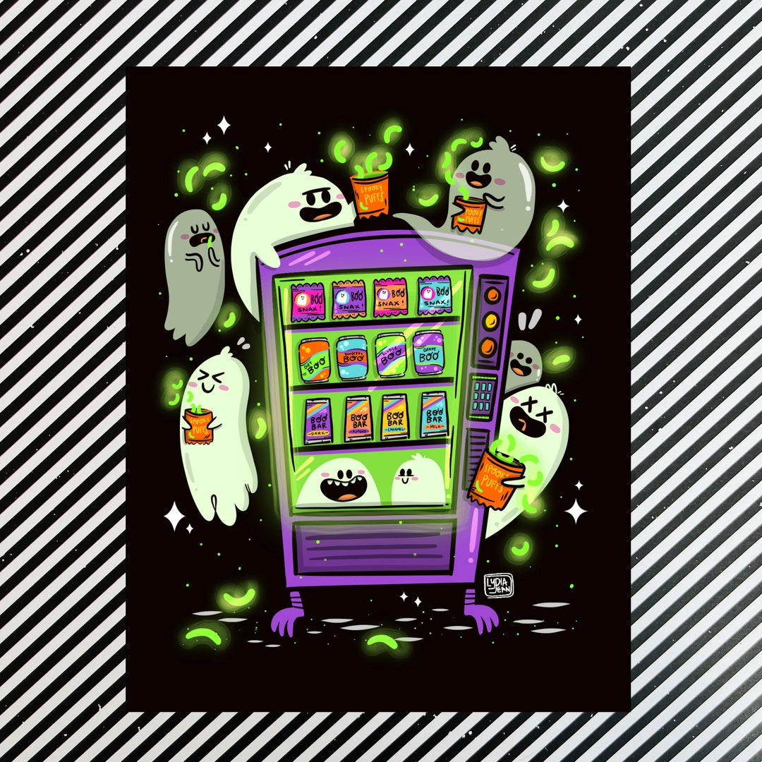 Spooky Snack Vending Machine Art Print - Etsy