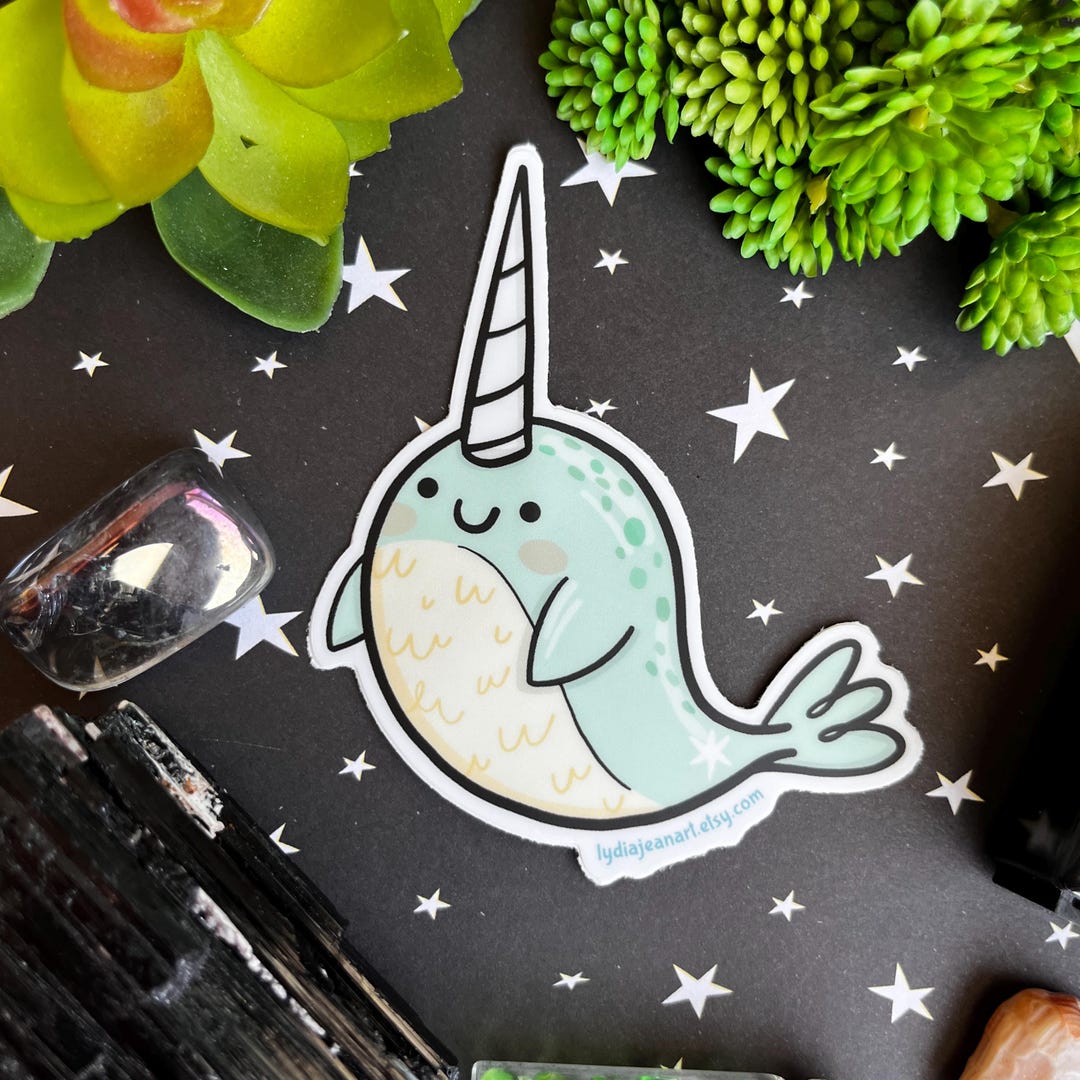 Cute Narwhal Sticker- Narwhal Sticker | Party Favors | Narwhal Party - Etsy