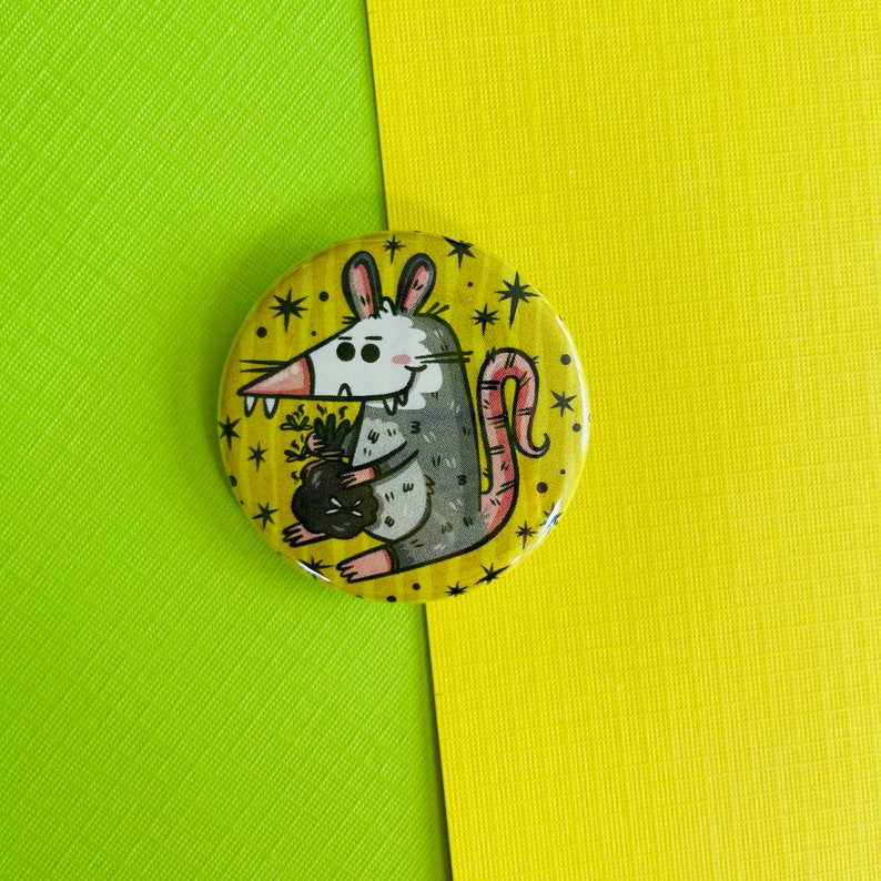 Possum Button Possum Pins Possum Magnet Opossum Cute - Etsy