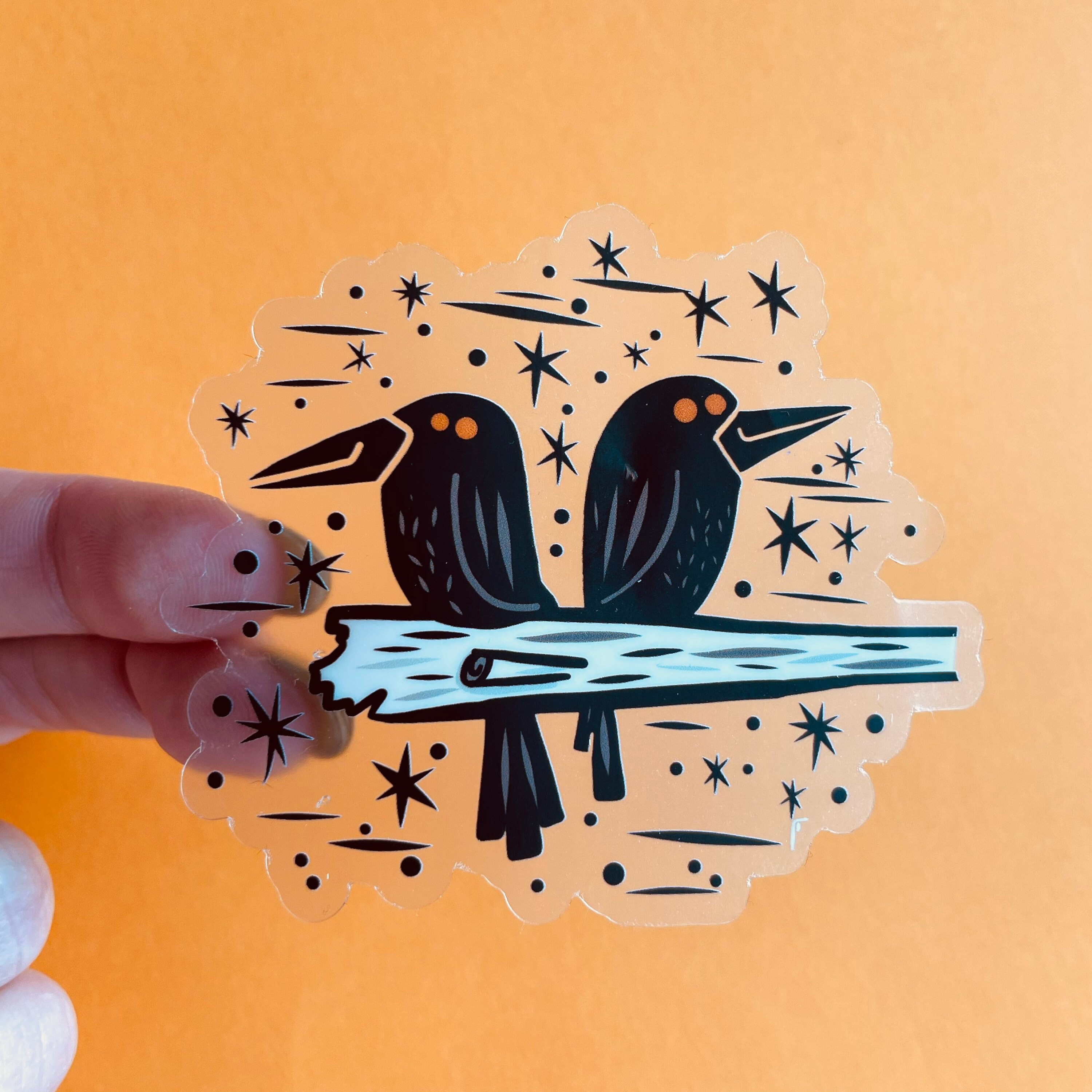 Crow Vinyl Sticker Crow Sticker Crow Decal Crow Art | Etsy