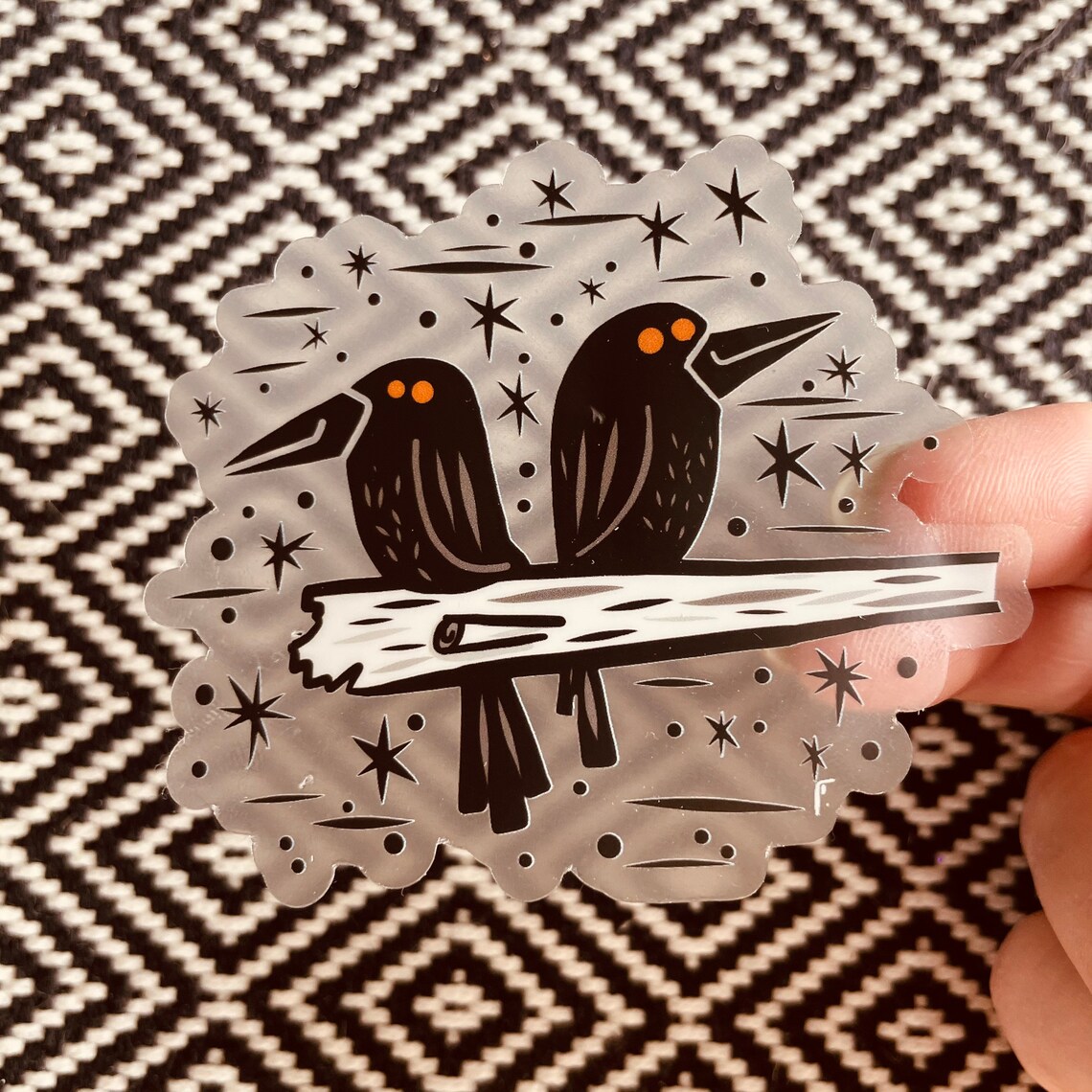 Crow Vinyl Sticker Crow Sticker Crow Decal Crow Art | Etsy
