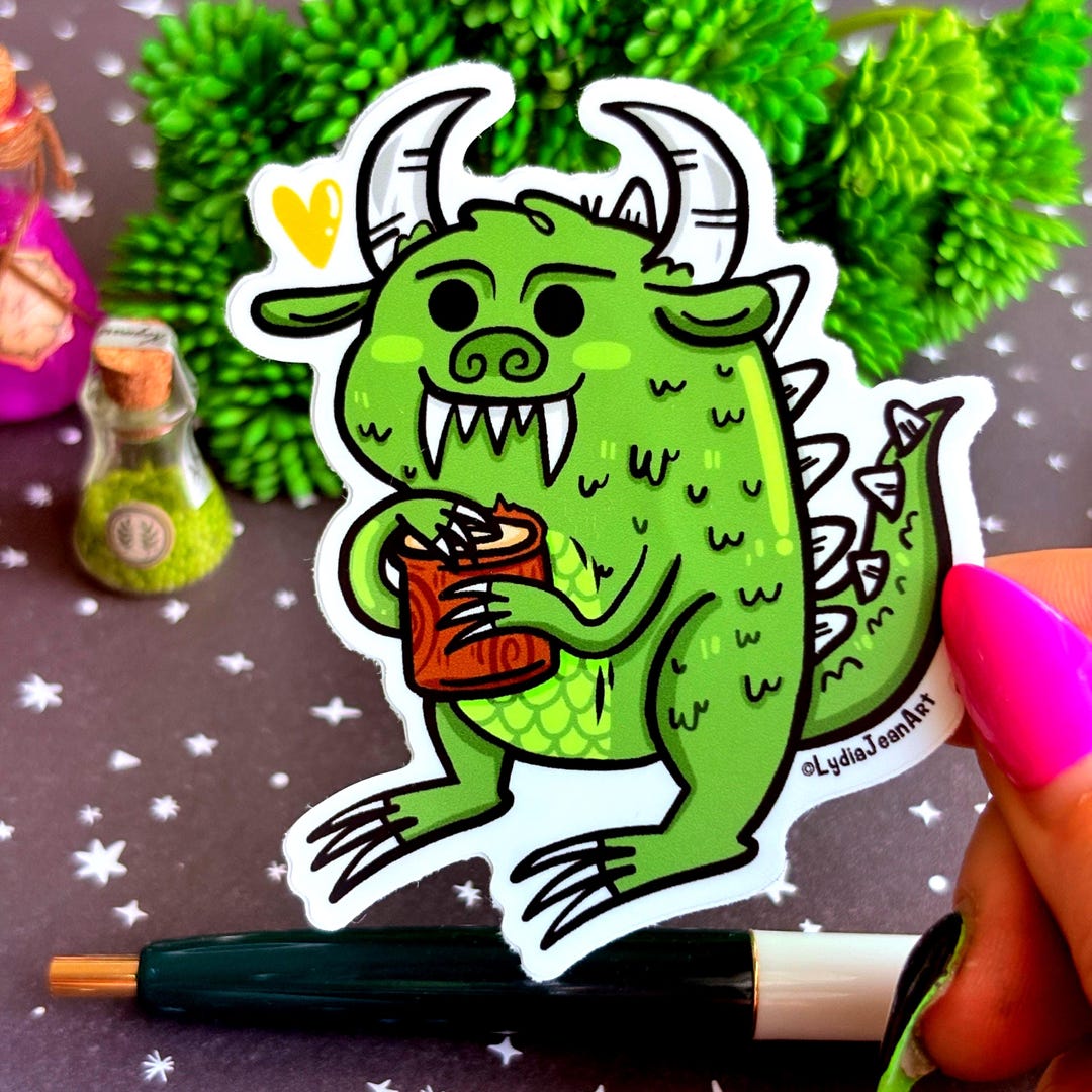 Hodag Sticker | Rhinelander Hodag | Cryptid Sticker | Cute Hodag ...