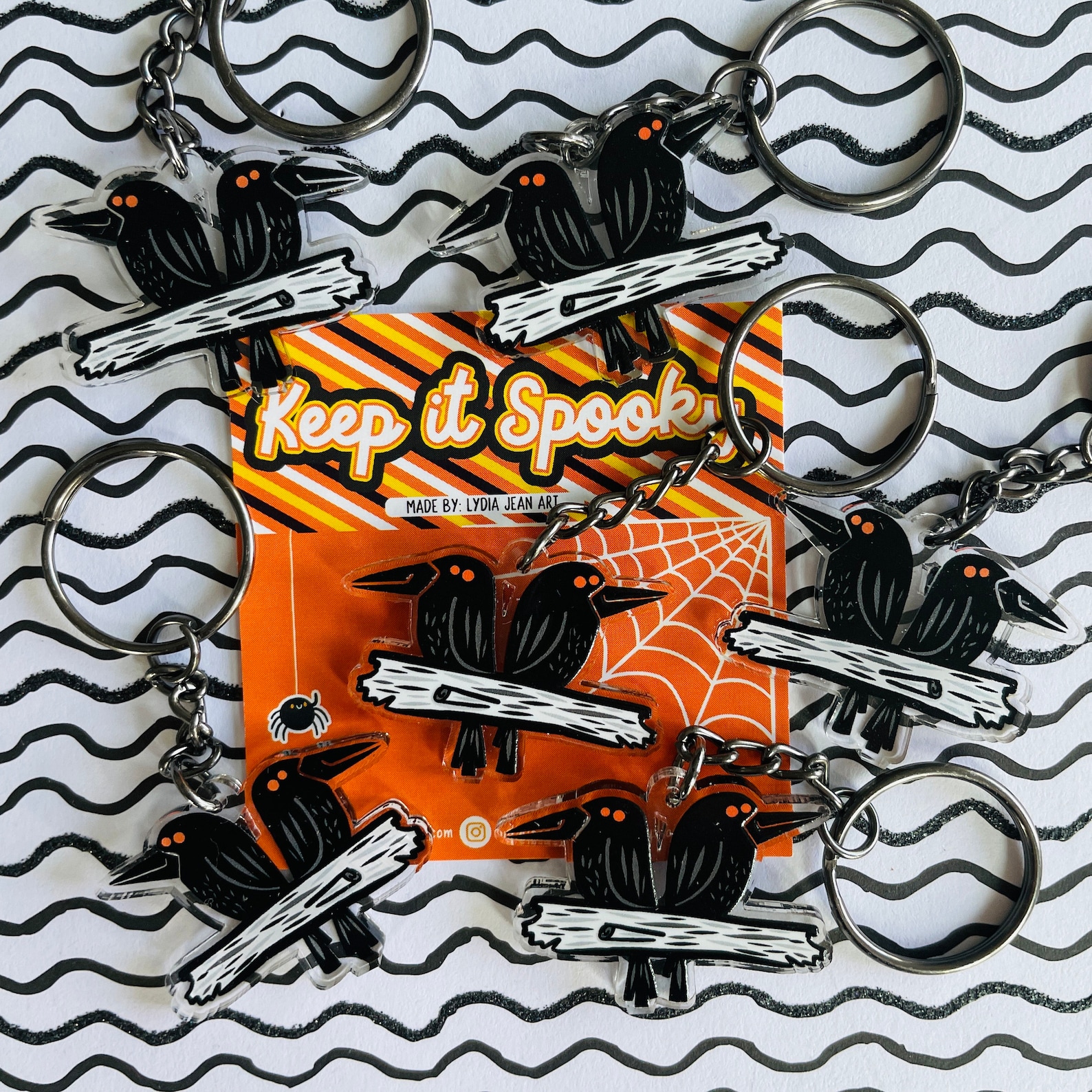 Crow Keychain Crow Charm Crow Keyring Crow Key Charm - Etsy