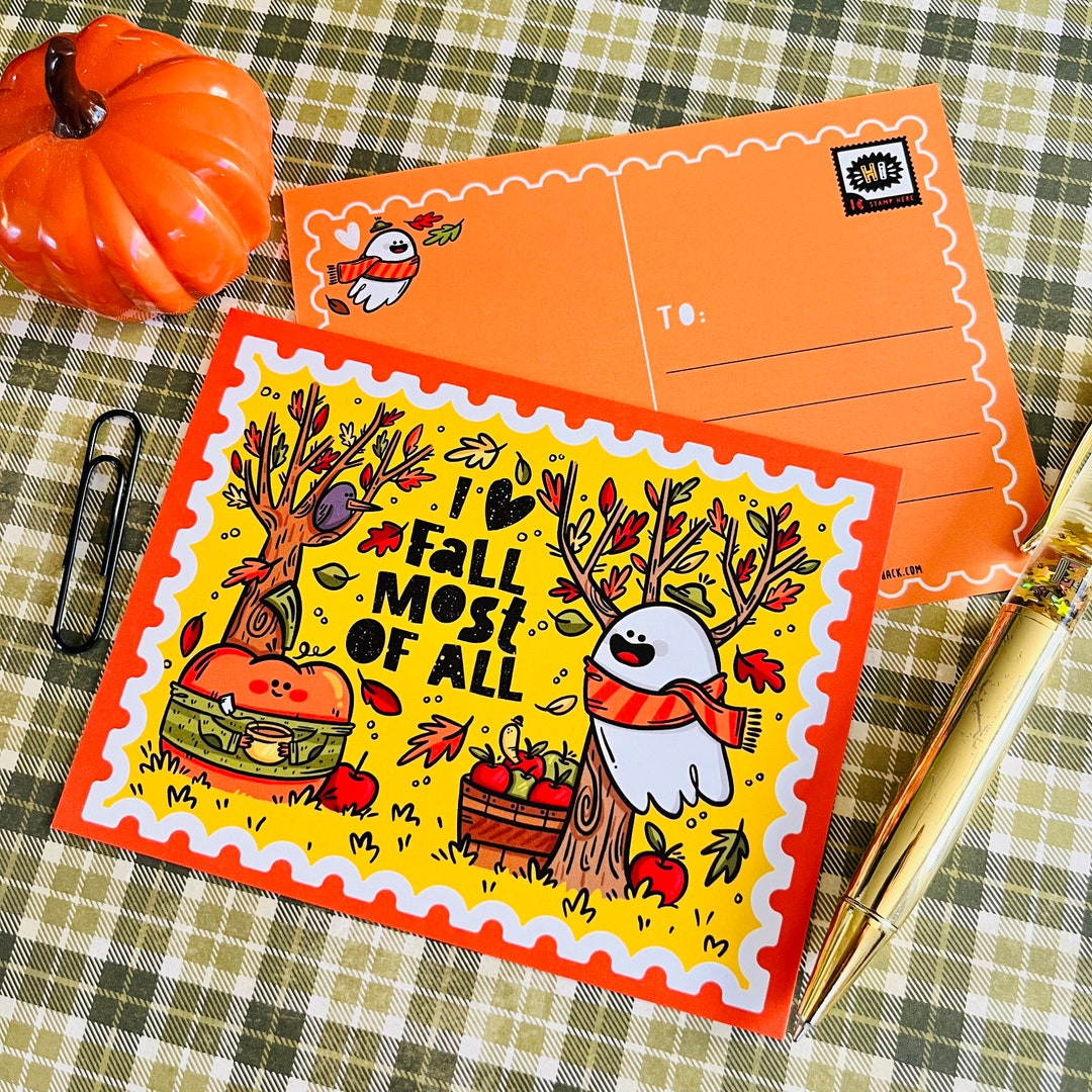I Love Fall (4 Pk) | Halloween Postcard Pack | Pen Pal Postcard Set for ...