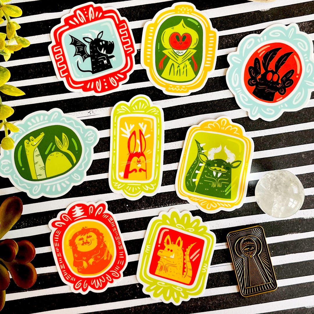 Cryptid Portraits Vinyl Stickers (set or Singles) | Cryptid Stickers ...