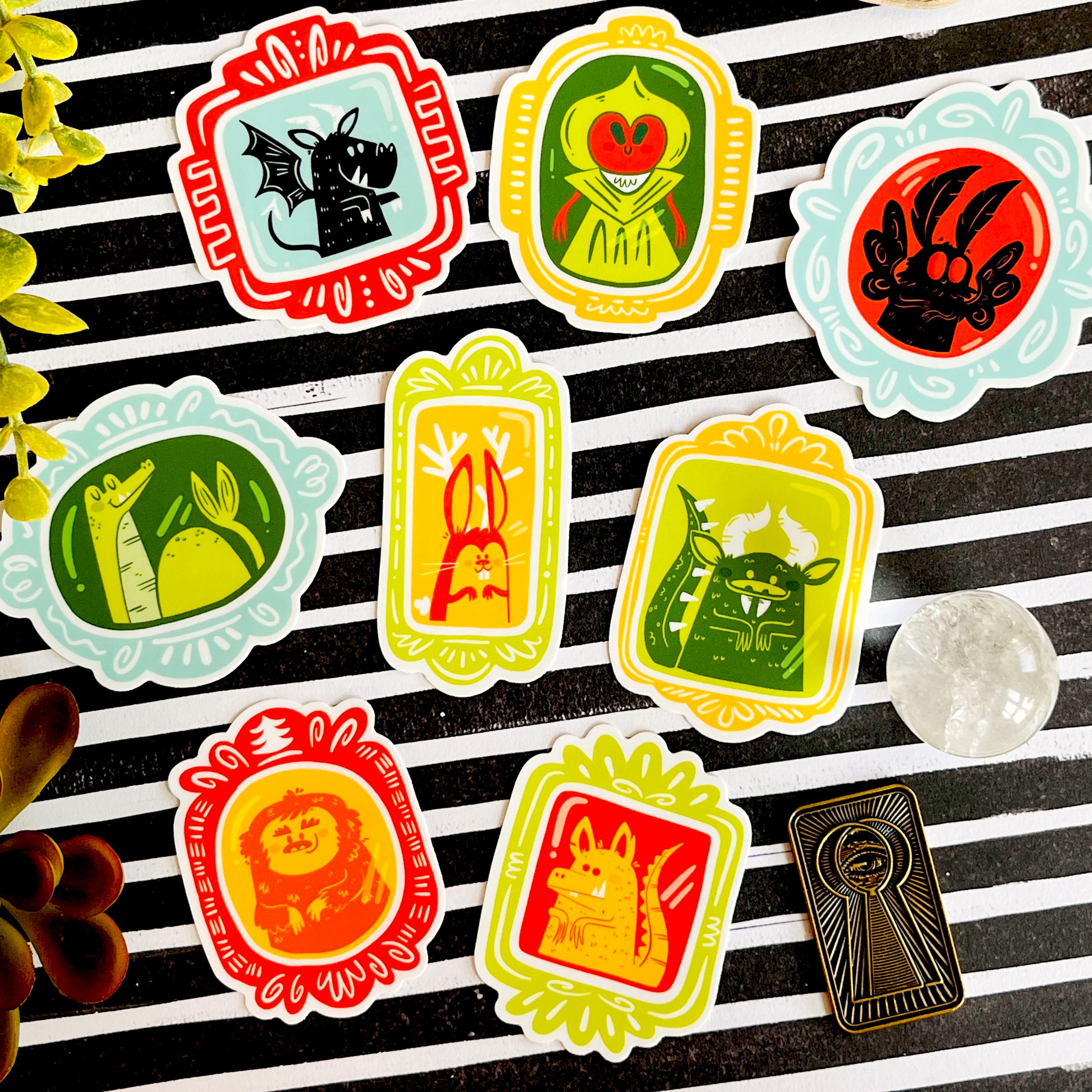 Cryptid Portraits Vinyl Stickers (set or Singles) | Cryptid Stickers ...