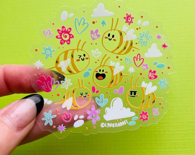 Bizz Buzz Bee Vinyl Sticker Bumblebee Sticker Cute Sticker Laptop ...