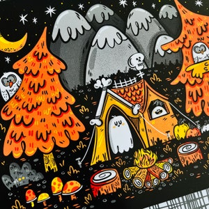 Camp Spooky Halloween Illustration | Spooky Cute Haunted Forest Wall ...