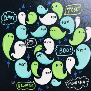 Spooky Ghost Gang Art Print | Cute Halloween Illustration - Etsy
