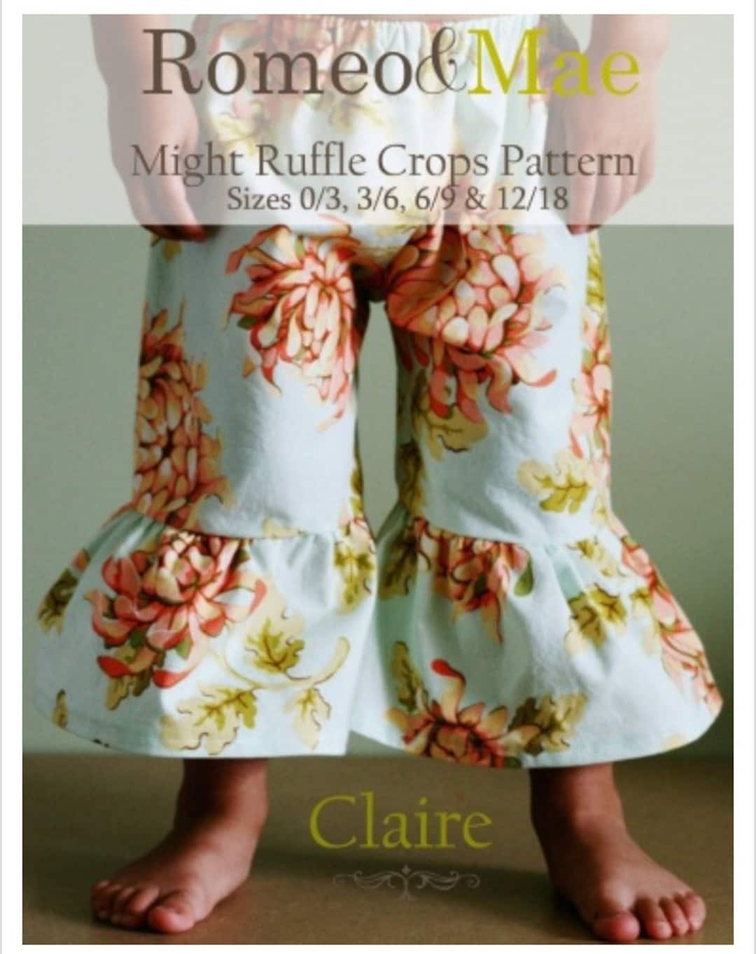 Ruffle Cropped Pants Sewing Pattern, PDF, Download, Tutorial, Toddler ...