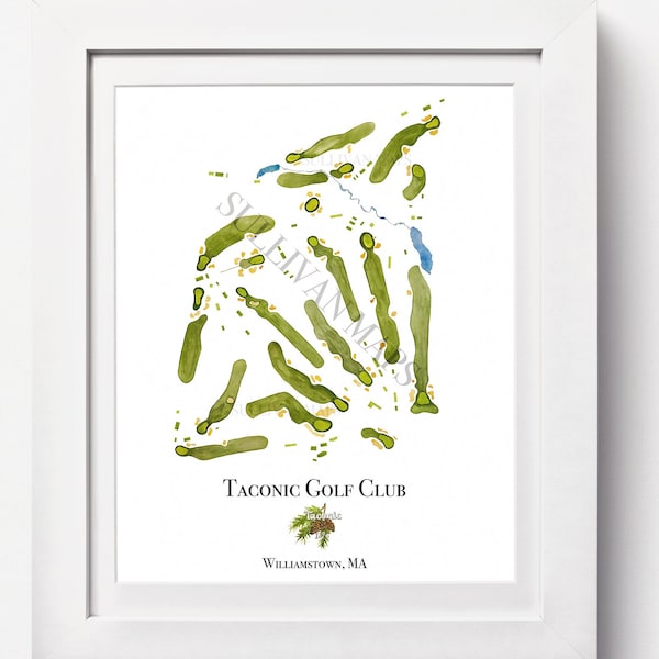 Golf Course Map Watercolor - Etsy