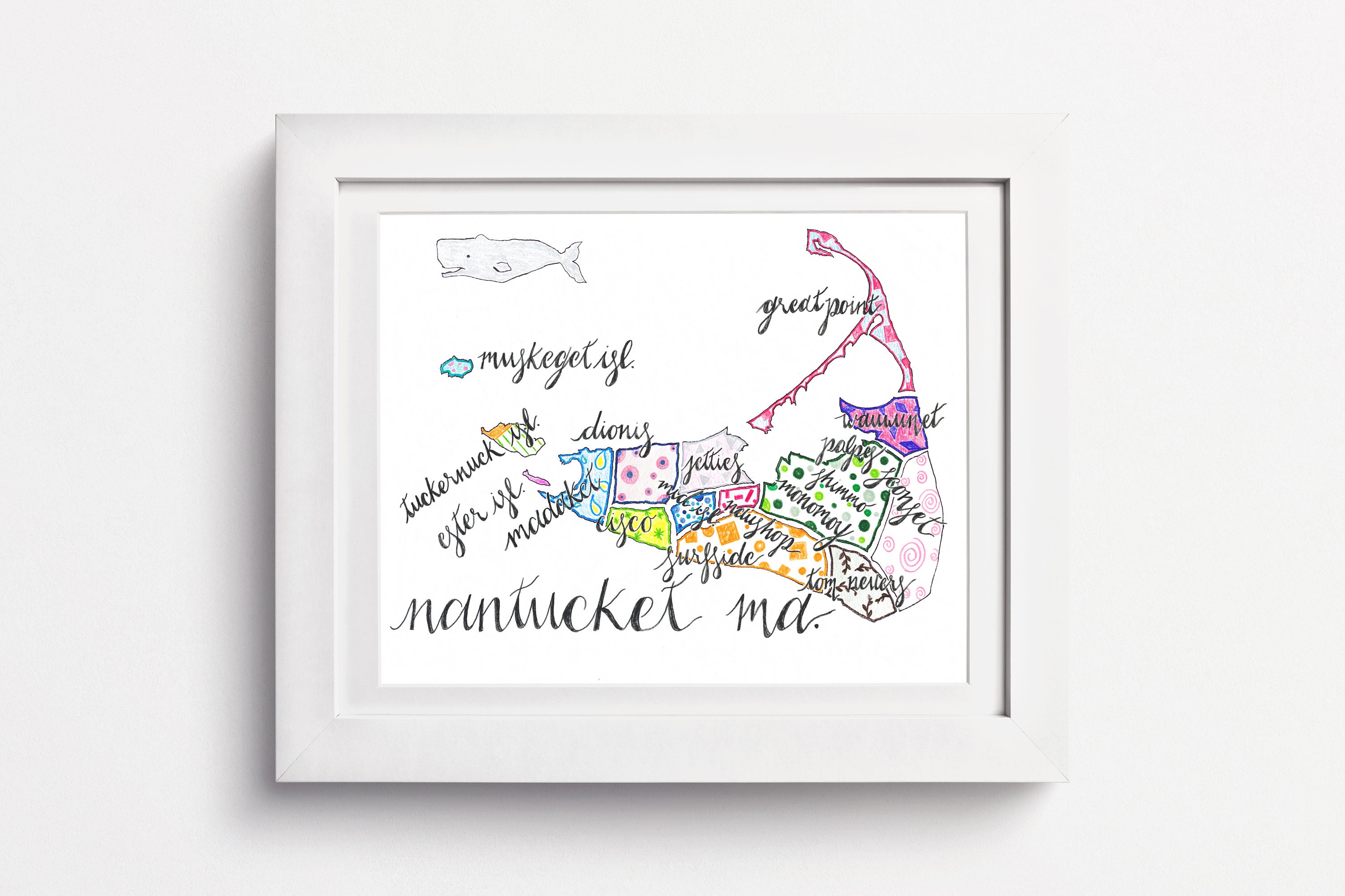 Nantucket Map Print: Nantucket Town Map Art, Nantucket Island ...