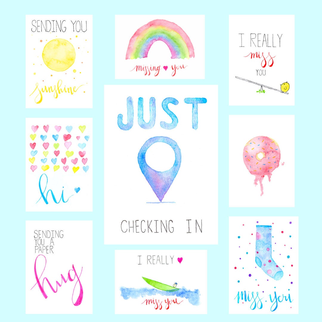Social Distance Greeting Card 6 Pack: Missing You Cards for Friend ...