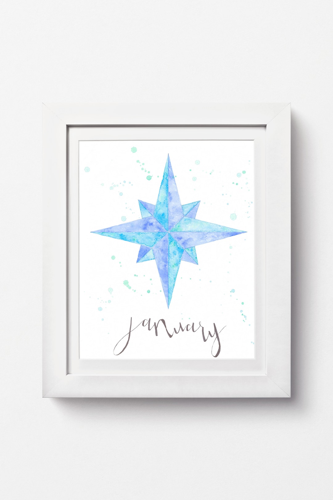 January Watercolor Print: Winter Watercolor, Colorful January Painting ...