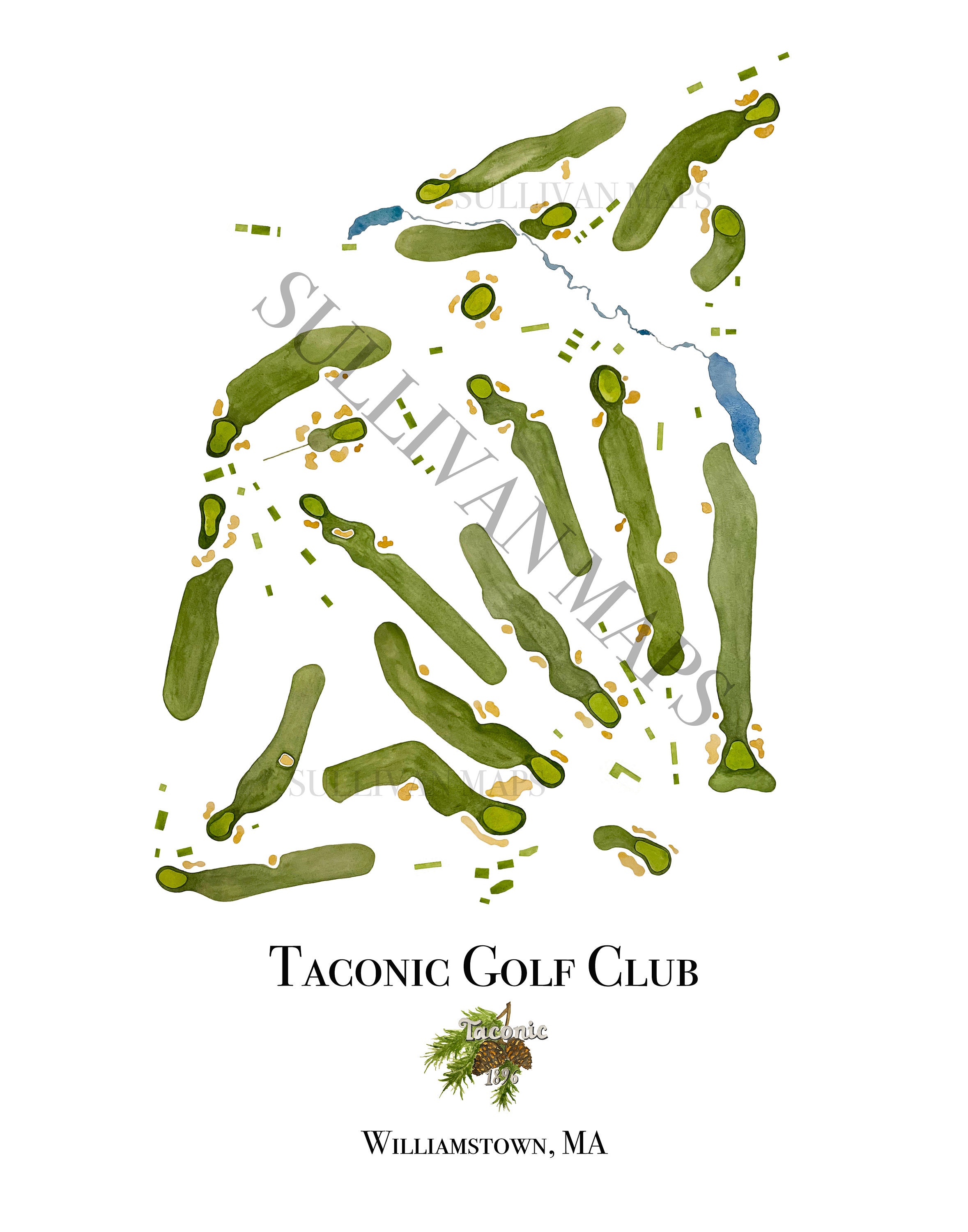 Taconic Golf Club: Golf Course Map, Massachusetts Golf Map, PGA Golf ...