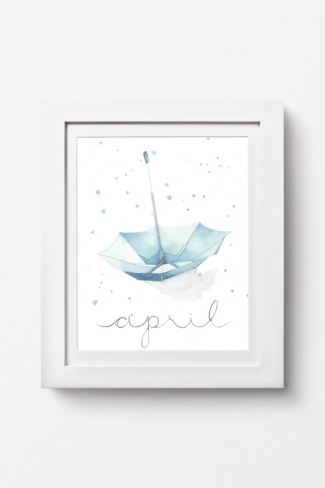 April Watercolor Print: April Rain Watercolor, Spring Watercolor ...